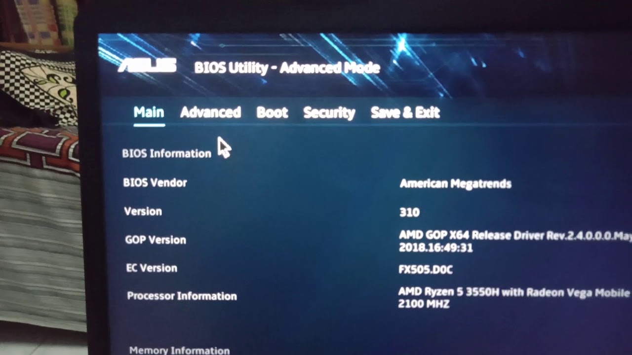 ASUS FX505DT | ENABLE SVM | SCREEN BLACKOUT ISSUE - YouTube
