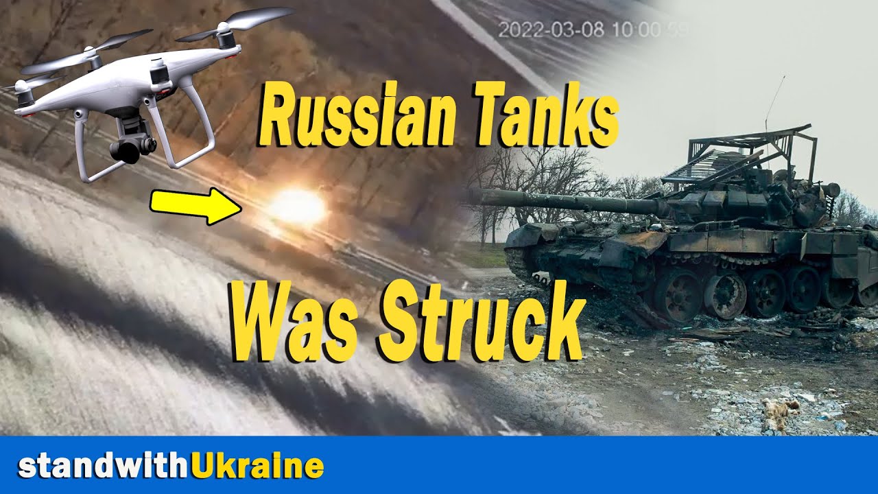 Footage showing Ukrainian fire hitting Russian tanks in the vicinity of ...