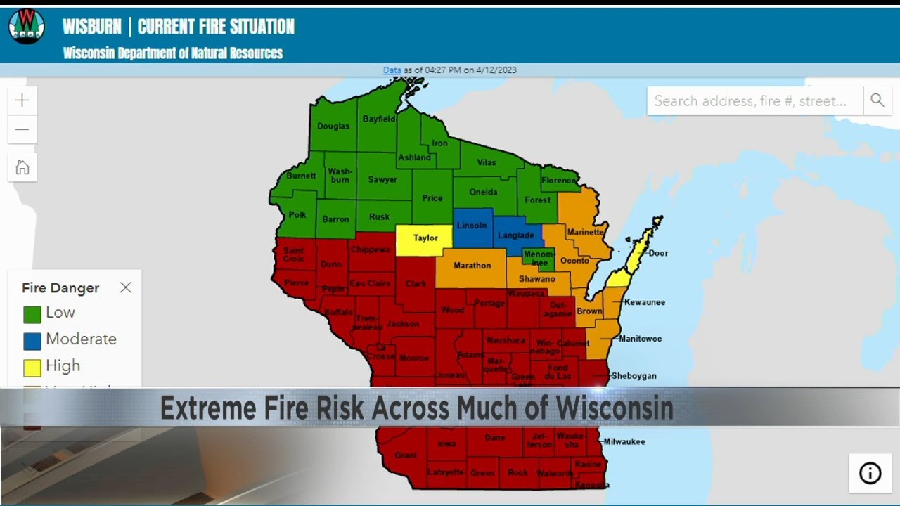 Extreme fire risk across much of Wisconsin - YouTube