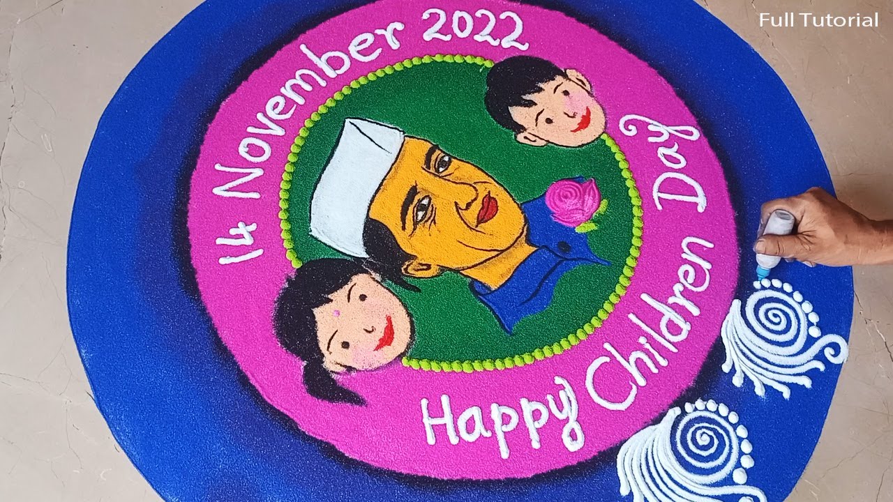 Children day special rangoli. - YouTube