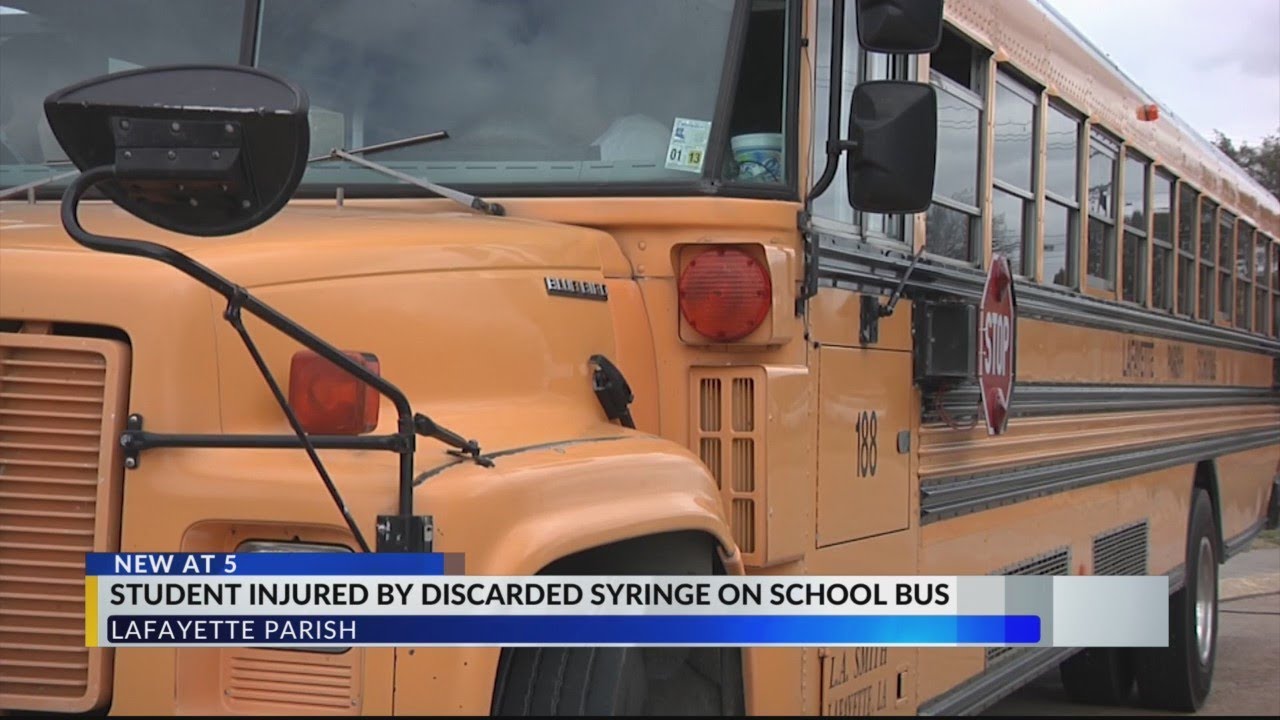 Student injured by discarded syringe on school bus - YouTube