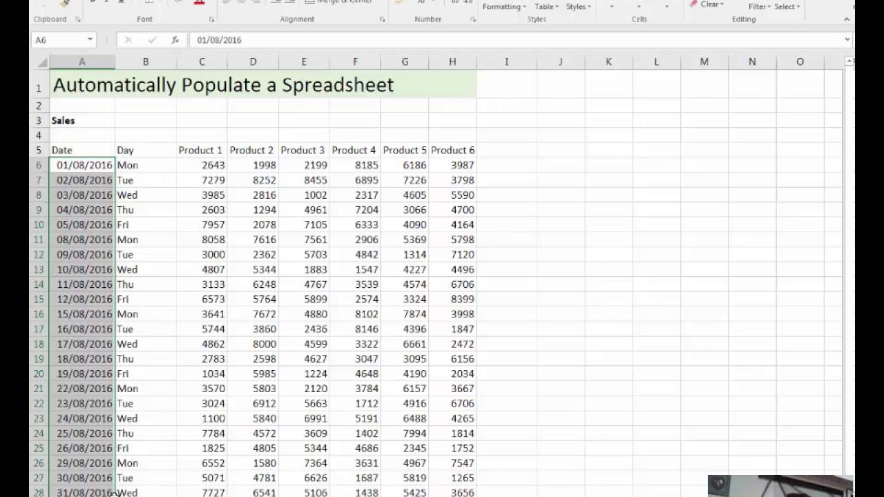 Build Excel Spreadsheets with Very Little Typing - YouTube