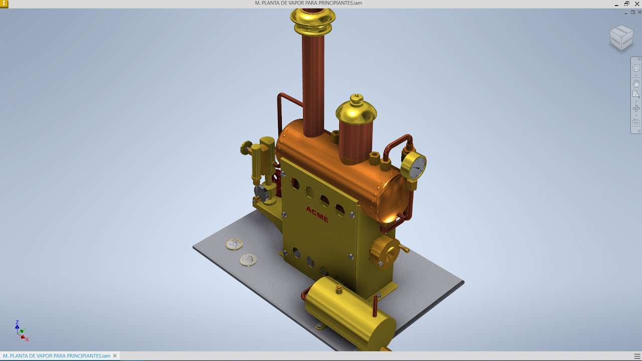 AUTODESK INVENTOR MAQUETA DE UN PLANTA DE VAPOR PARA PRINCIPIANTES ...