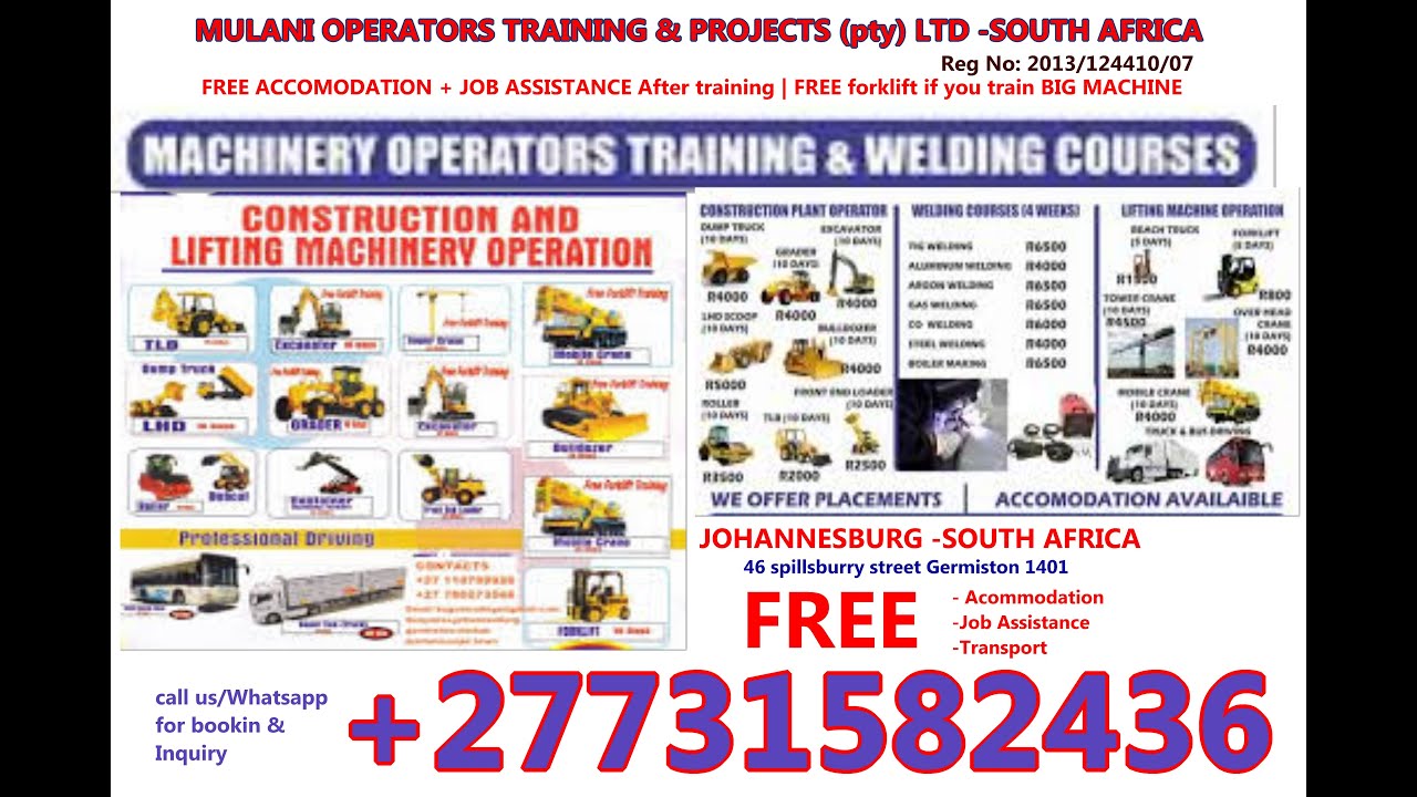 +27731582436 Excavator,TLB training school Uthukela,ladysmith,Vryried ...