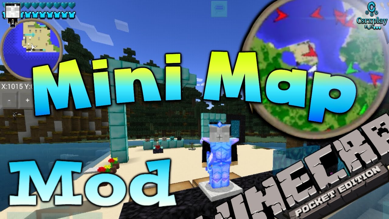 Mini mapa (MiniMap) Mod Para Minecraft Pe Pocket Edition 0.12.1 - YouTube
