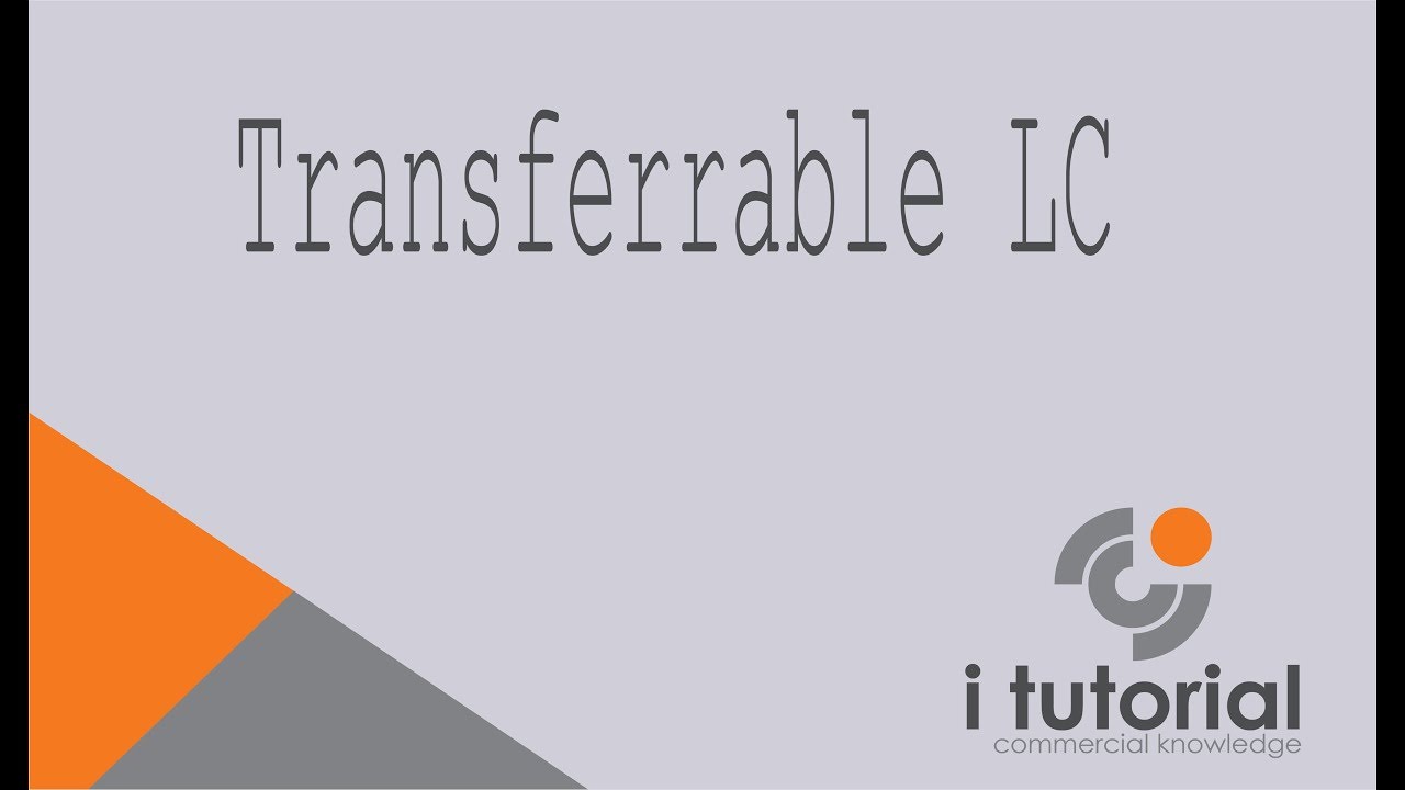 Transferrable letter of credit!! Letter of Credit!! i tutorial!! - YouTube