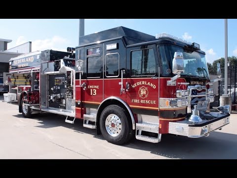 Truck Walk-Around: Nederland's Pierce Enforcer Top-Mount Pumper - YouTube