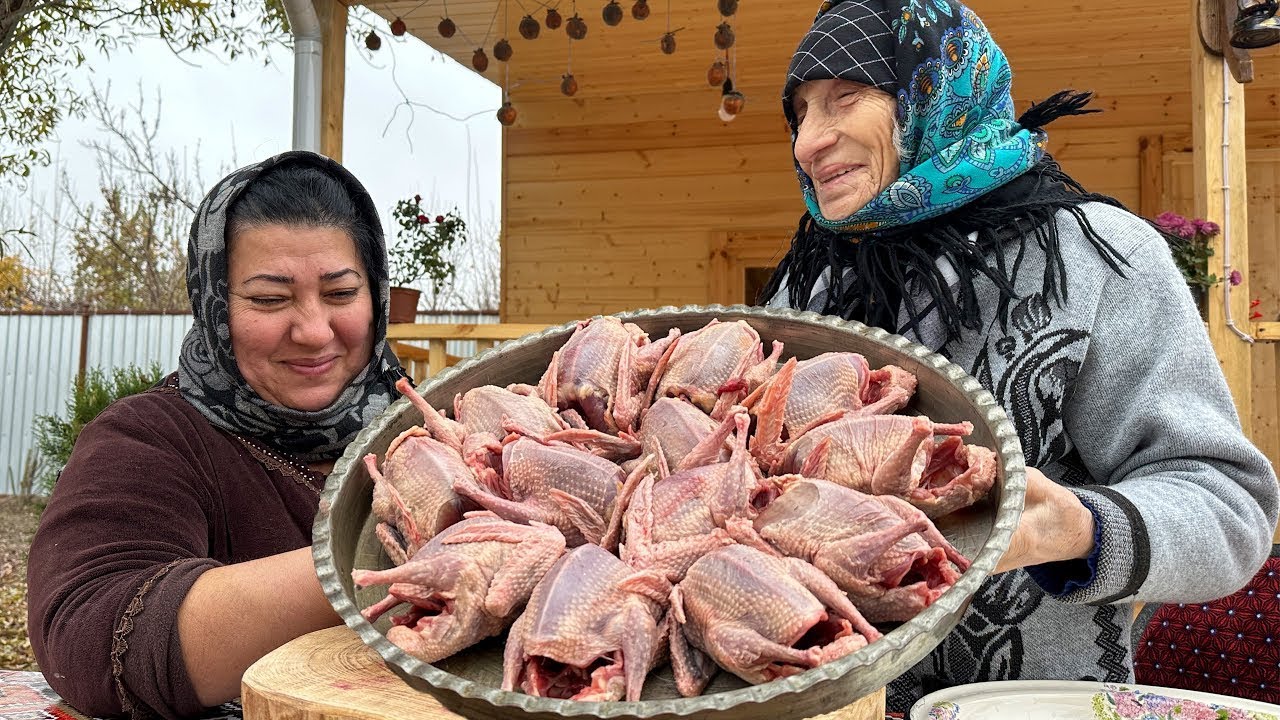 Grandma's Grilled Quail Kebab Recipe | Village Life - YouTube