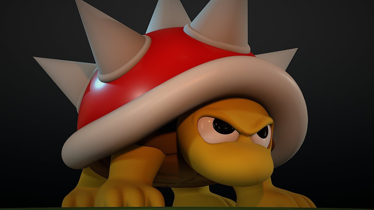 Super Mario Spiny Red Shell - Time Lapse Nomad Sculpt - YouTube