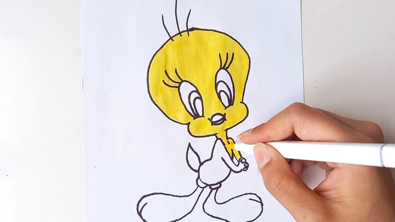 easy drawing art:Funny drawing of a duckling - YouTube