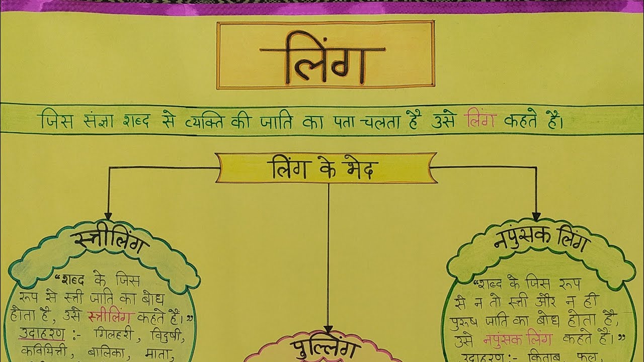 लिंग और उसके भेद चार्ट पेपर | Ling chart paper making ideas 💡 - YouTube