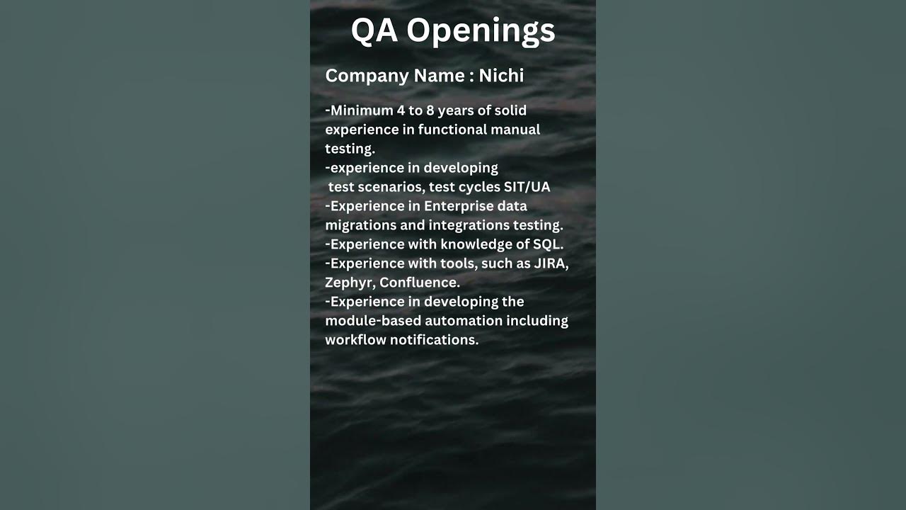Qa Job Opening For Automation Tester Manualtesting Selenium Automation Viral Qa Shortvideo
