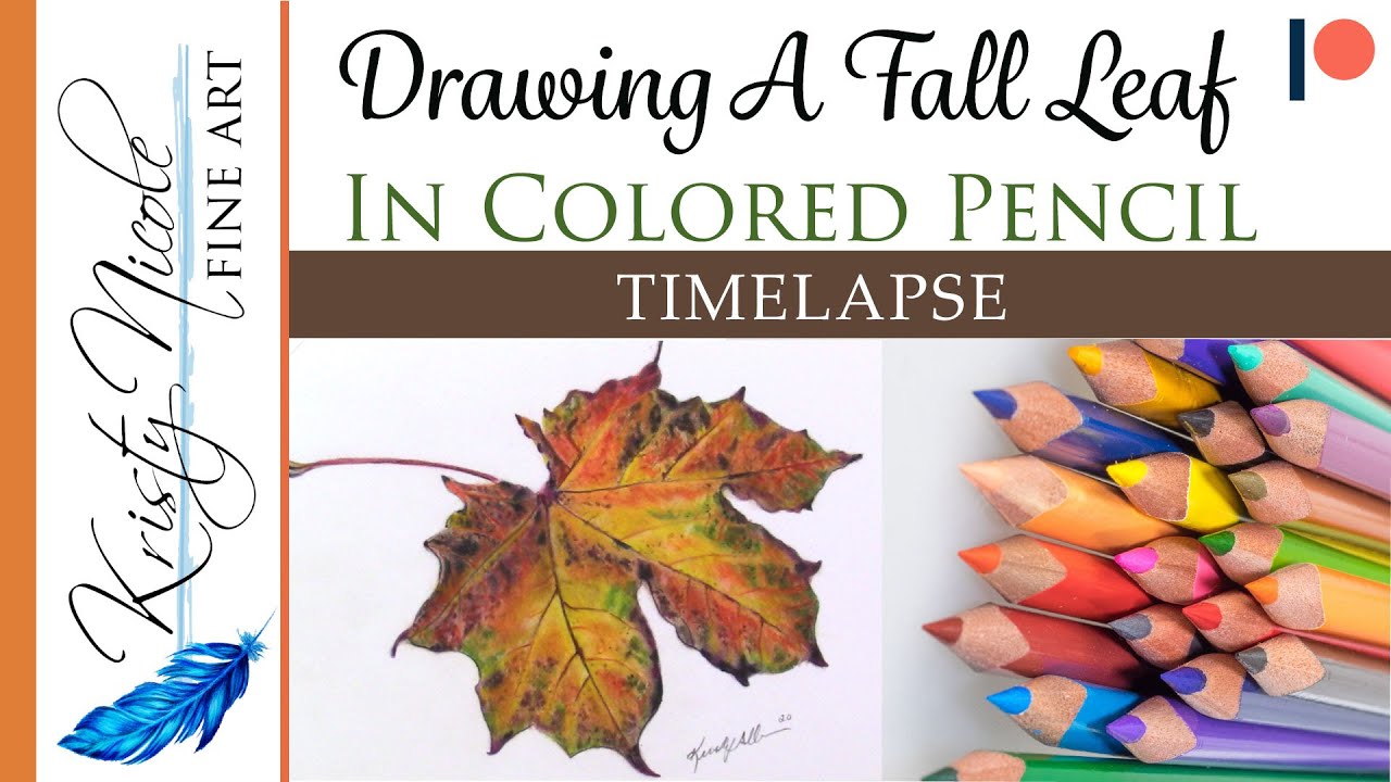 Drawing A Fall Leaf In Colored Pencil - Timelapse - YouTube