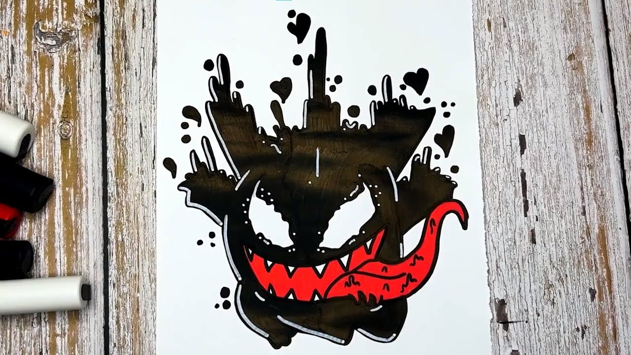 ¡Dibujo artístico de Venom con marcadores Posca! ¡Efecto goteo! - YouTube