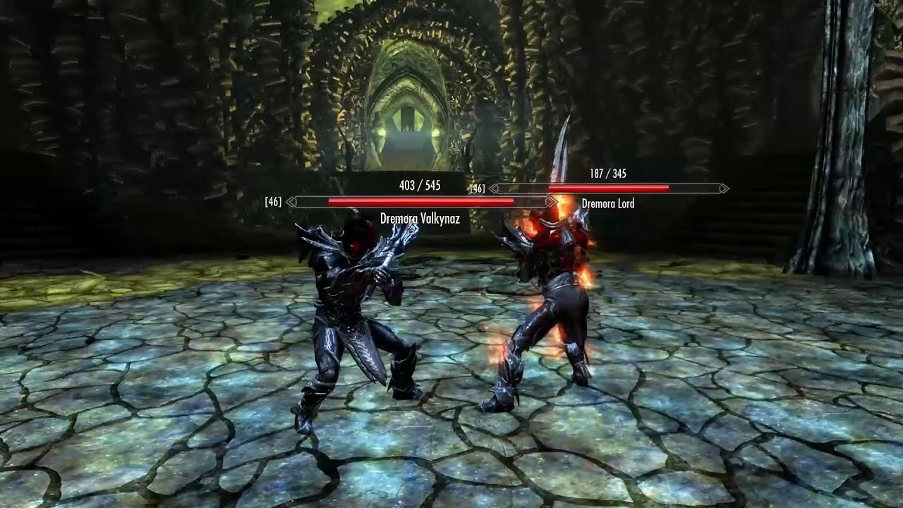 Skyrim Battles - Dremora Valkynaz vs. Dremora Lord, Netch, Lurker, and ...