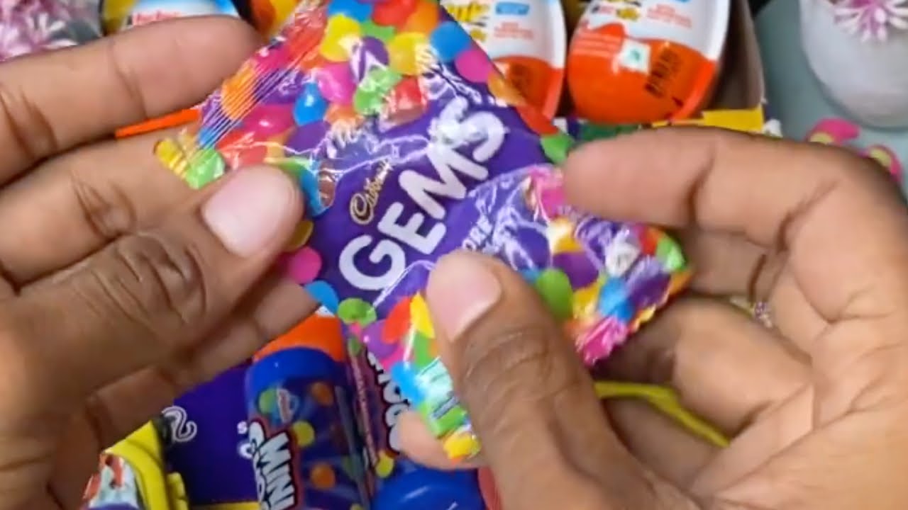 Small Gems packet unboxing - so relaxing gems chocolate unboxing - YouTube