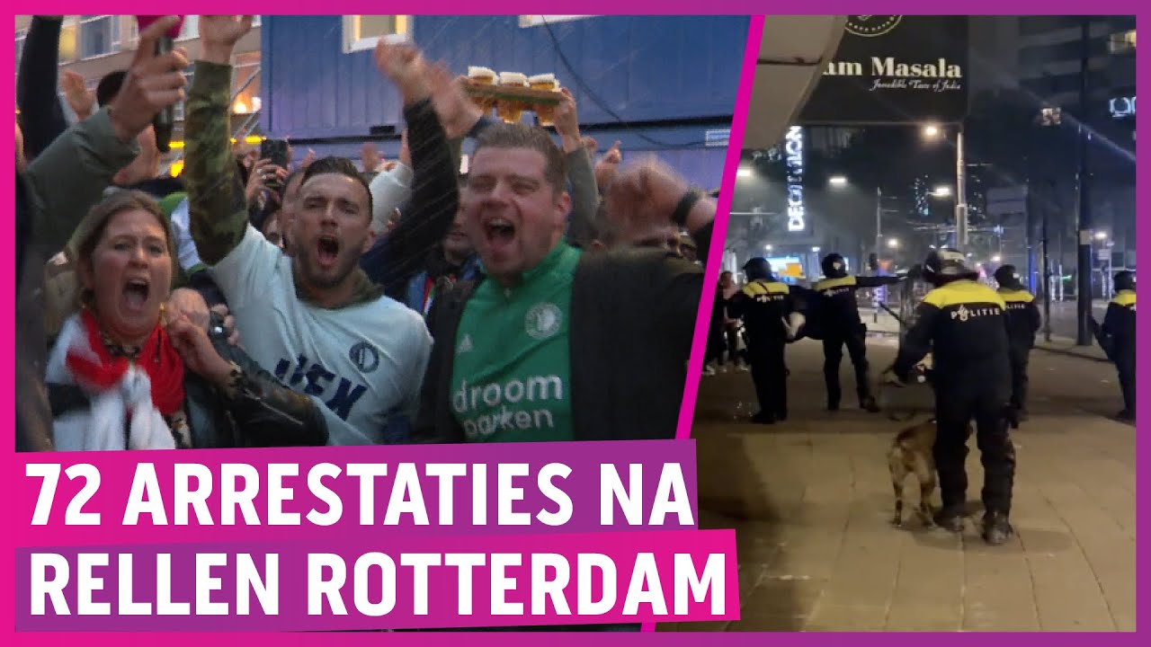 Feest en rellen bij verloren finale Feyenoord - YouTube