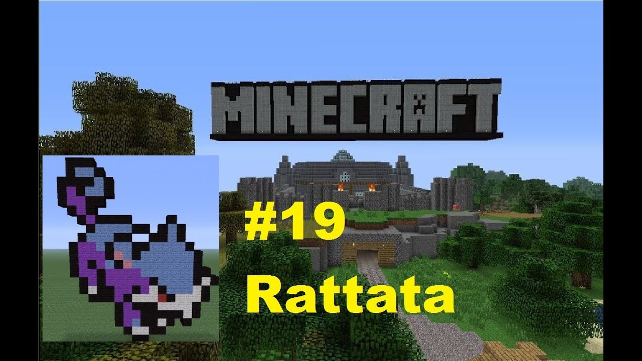 Minecraft Pixel Art: The Original 150 - #19 Rattata - YouTube