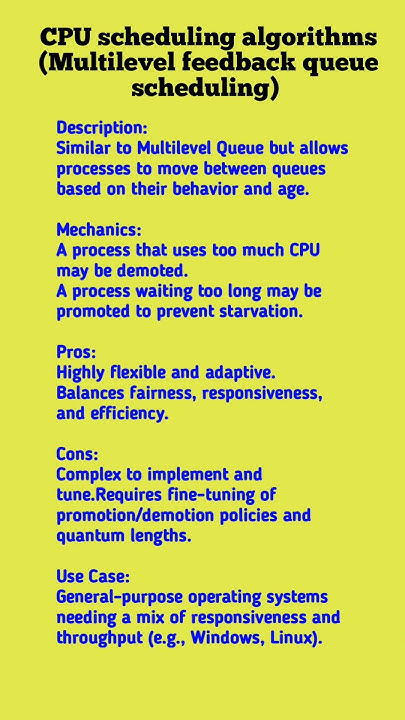 Cpu Scheduling Algorithm Multilevel Feedback Queue Scheduling