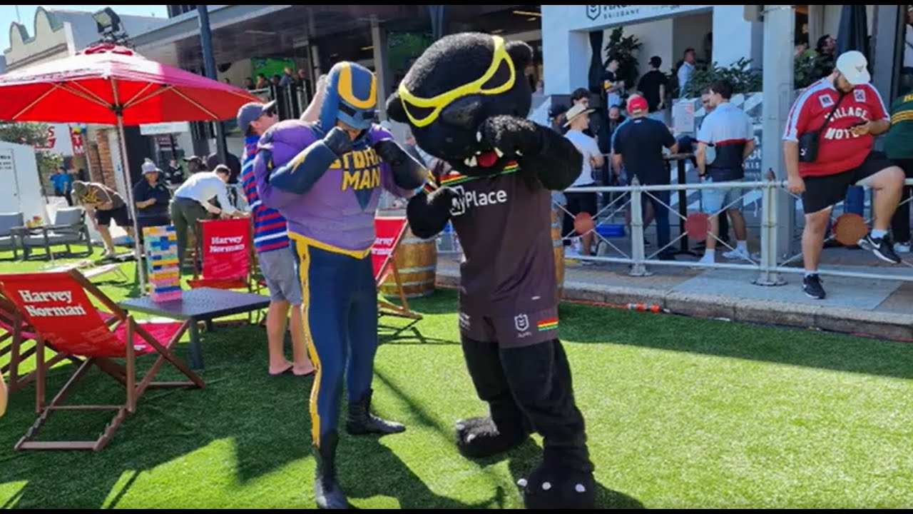 NRL Mascots on Caxton St and Suncorp stadium Forecourt Magic Round 2024 ...