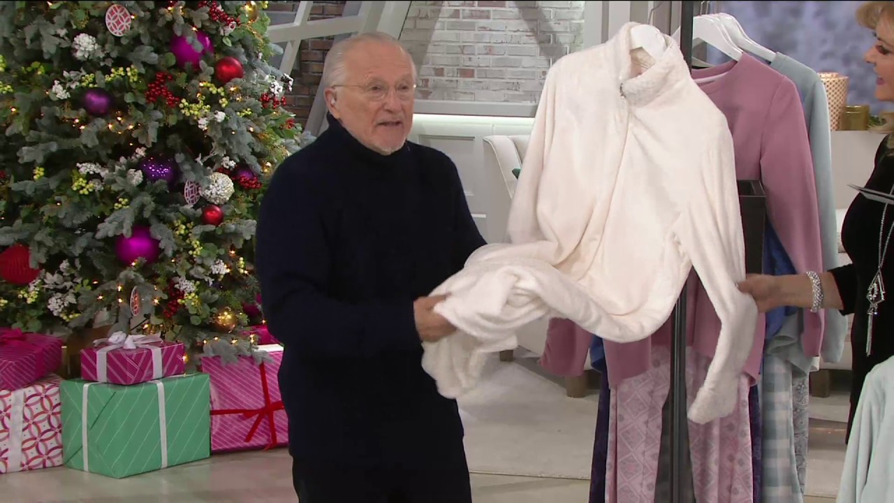 Stan Herman Silky Plush Long Zip Robe on QVC - YouTube