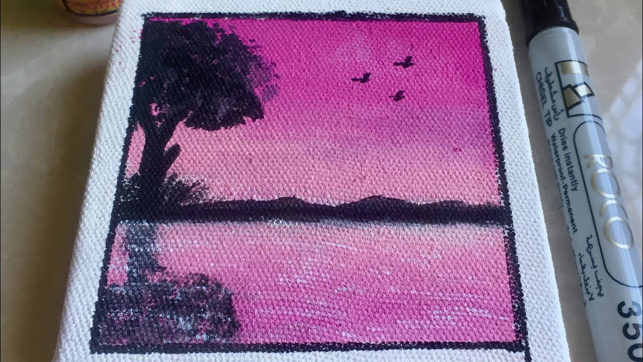 Mini Canvas painting.....natures painting - YouTube