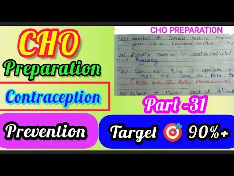2023 CHO Preparation । Part 31। CHO Important Question। CONTRACEPTION ...