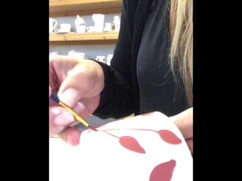 Painting Ceramics with coloured slip and underglazes - YouTube