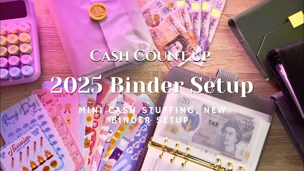 2024 Cash Count Up | 2025 Binder Setup | Mini Cash Stuffing | New ...