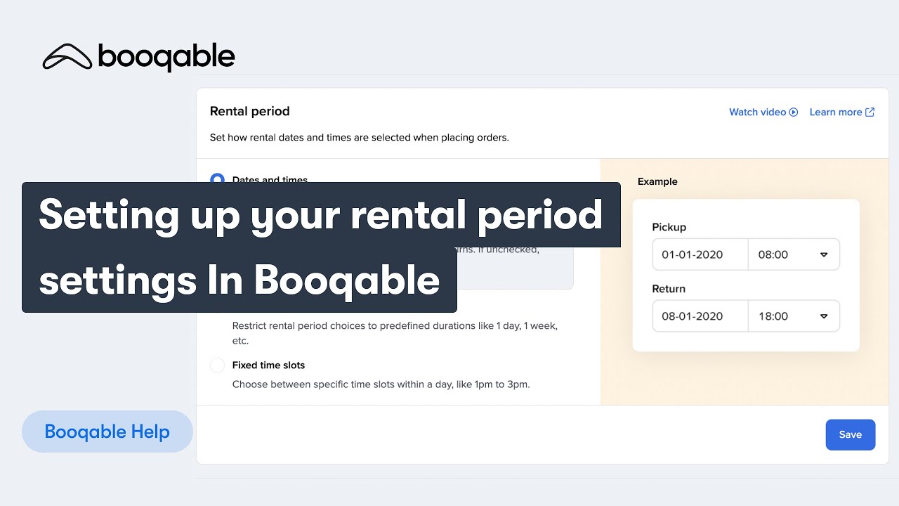Setting up your rental period settings in Booqable - YouTube
