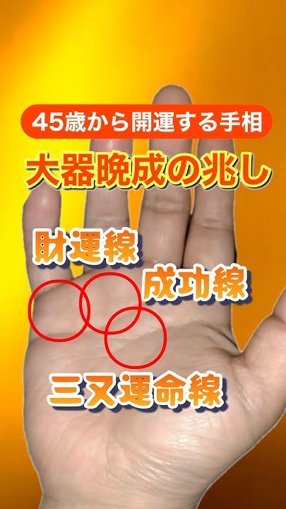 【手相】50歳から開運する大器晩成の手相 手相 占い 手相占い 大器晩成 雑学 雑学豆知識 金運 金運上昇 豆知識