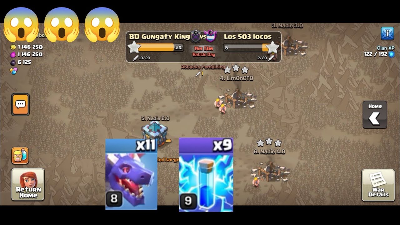 Best dragon War attack game play video clash of clans - YouTube