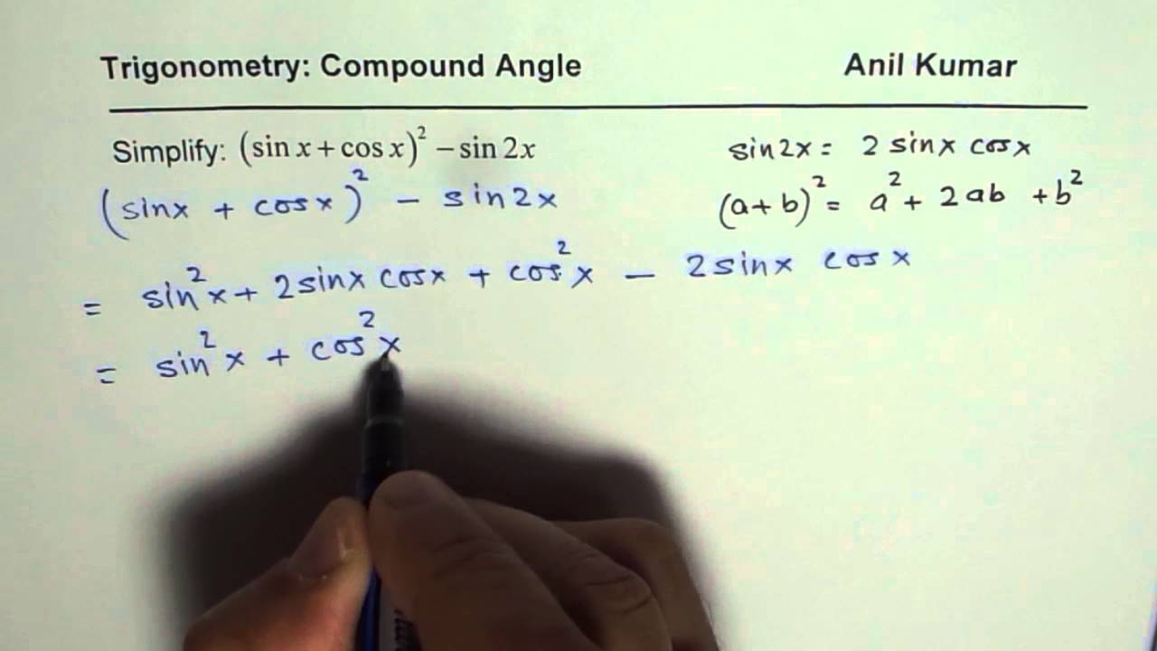 Connect Pythagorean Trigonometric Identity with Double Angle - YouTube