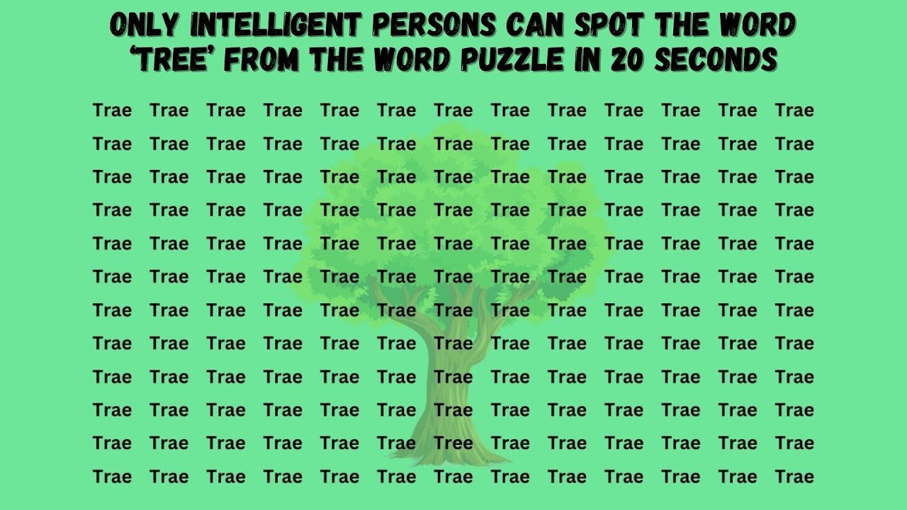 Only Intelligent Persons Can Spot The Word ‘Tree’ From The Word Puzzle ...