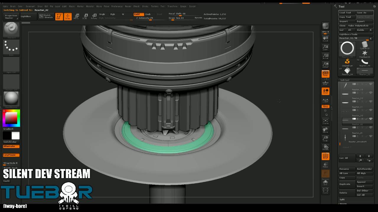 Silent Dev Stream #7: Modeling high detail version of reactor in Lava Flow - YouTube