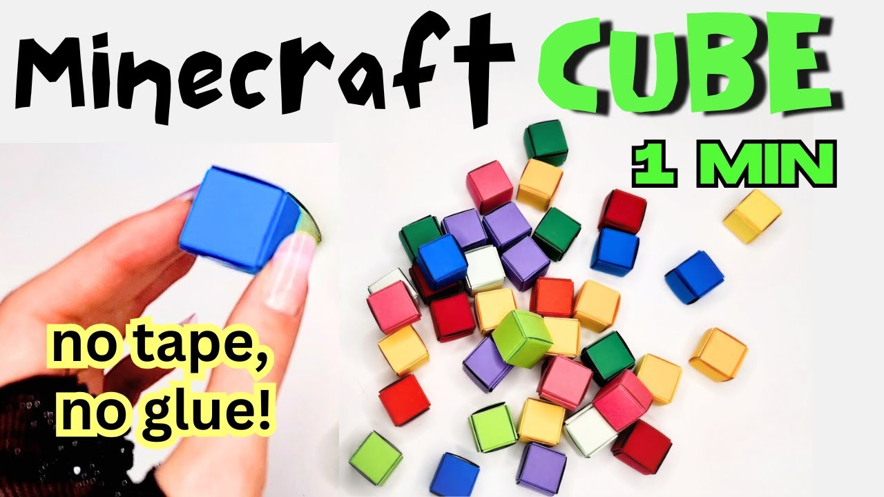 Minecraft Cube Tutorial | Easy No Glue, No Tape! DIY in 1 minute - YouTube