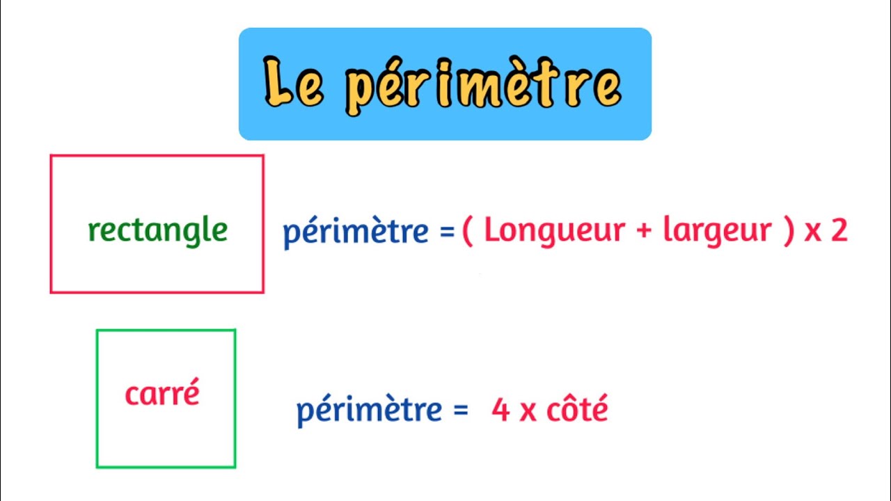 Le périmètre - (triangle- rectangle - carré) - CE2 -CM1 - YouTube