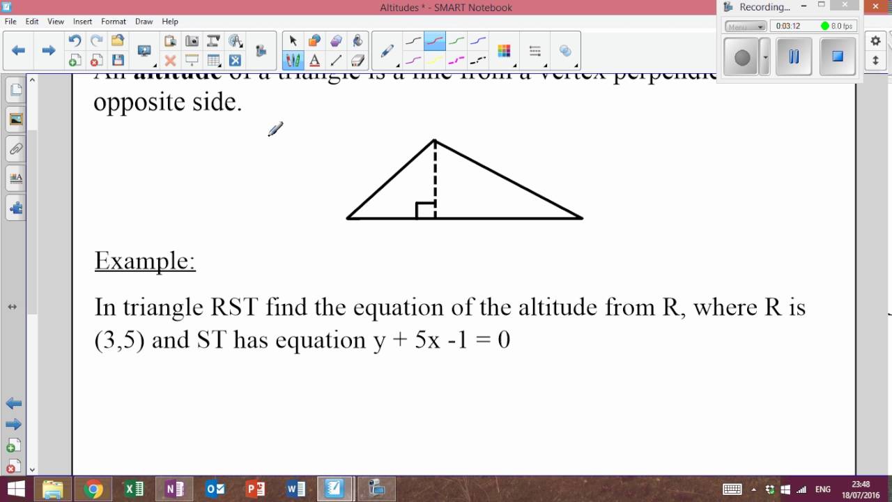 LHS Higher Mathematics - Straight Line 9 - Altitudes - YouTube