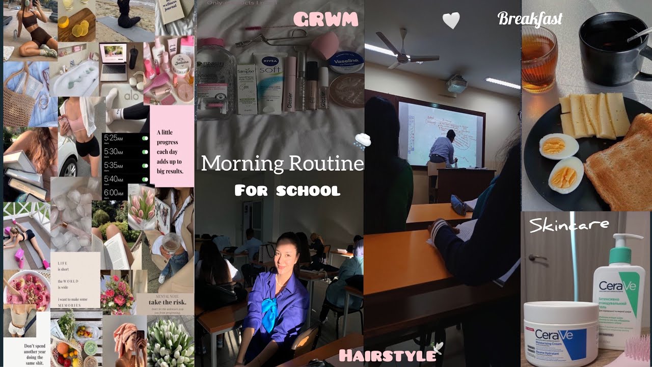 Morning Routine For School University🏩 Grwm Breakfast Hairstyle 💕