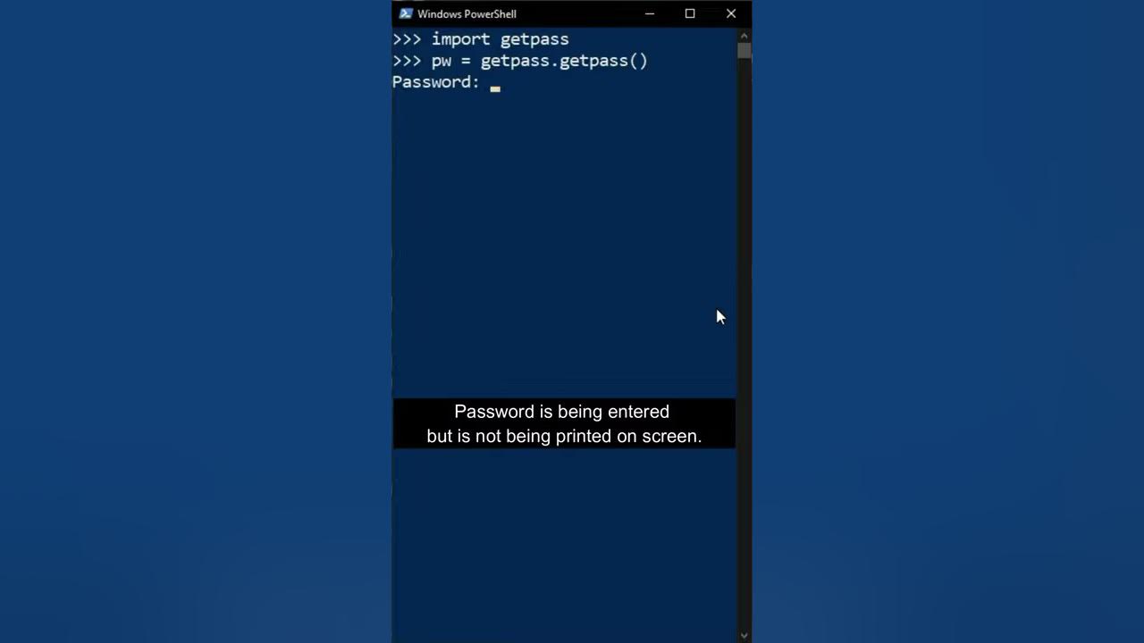 How To Input Password Using Getpass In Python Shorts Youtube