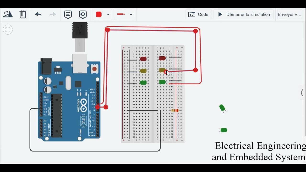 Arduino, traffic lights, intersection lights, red lights, - YouTube