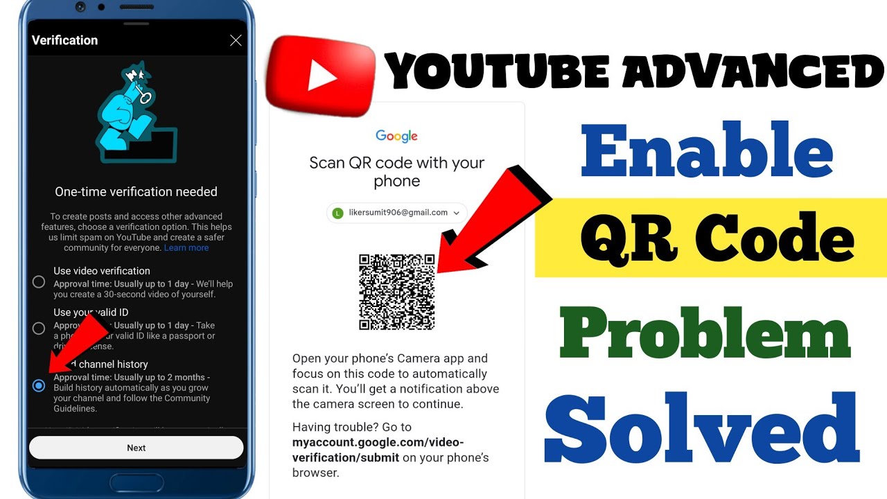 Youtube Advanced Features Enable Kaise Kare 2024 Youtube Verification Qr Code Problem Sloved