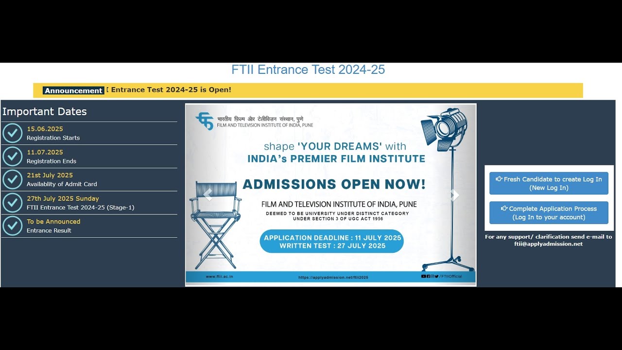 FTII Entrance test 2024- 25 ,FTII COACHING,FTII AND SRFTI JET EXAM ...