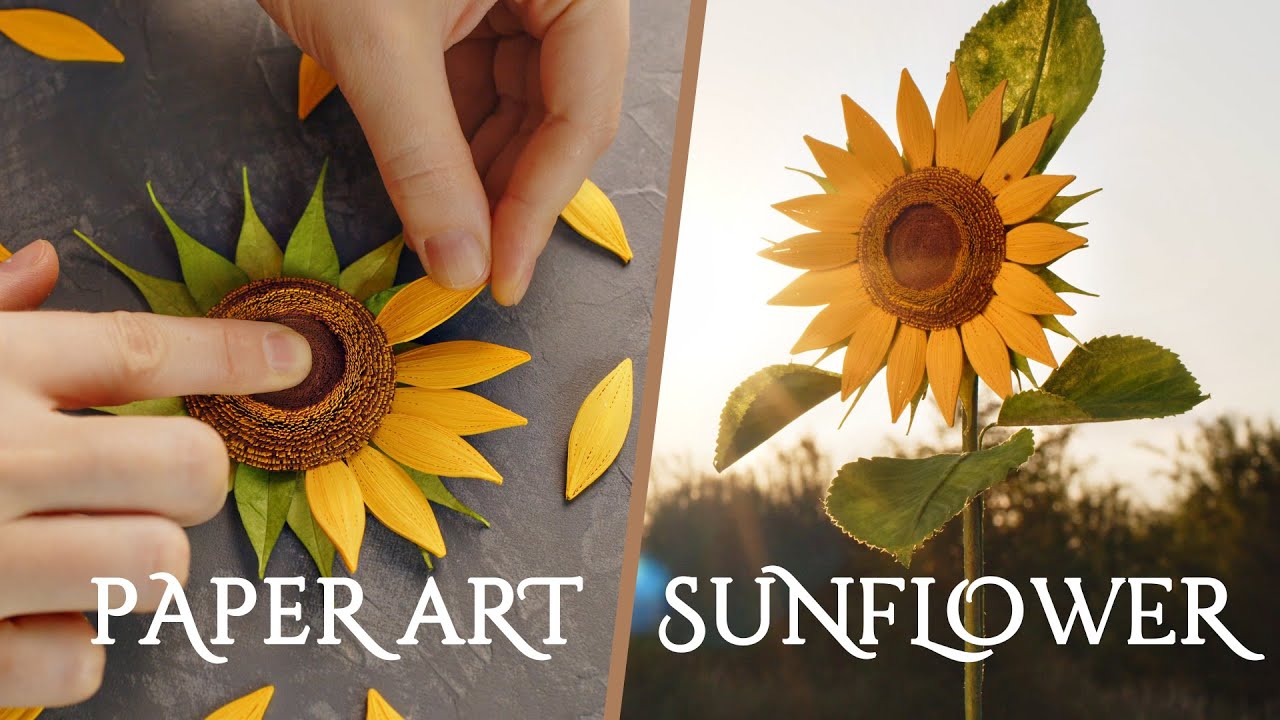 Paper Sunflowers - 3D Paper Art - Relaxing Art - YouTube
