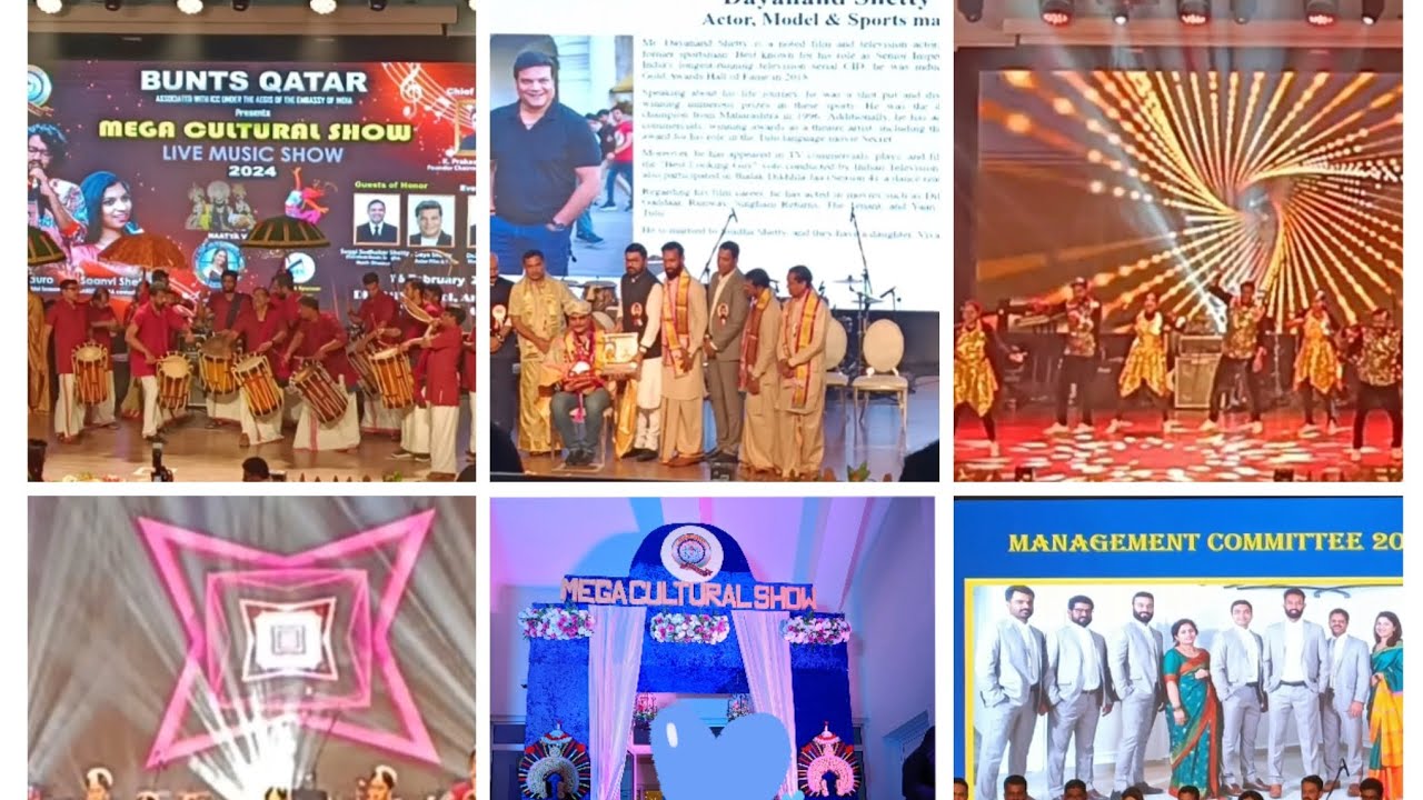 BUNTS Qatar Mega Cultural Show- Melam, Dances, Honouring CID Daya ...
