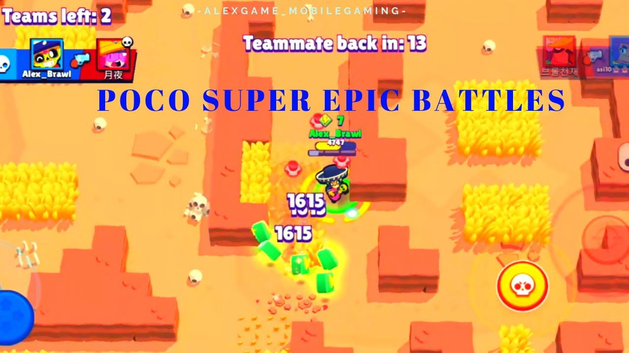 Brawl Stars. Leveling hero Poco to rank 8. Solo and Duo Showdown on ...