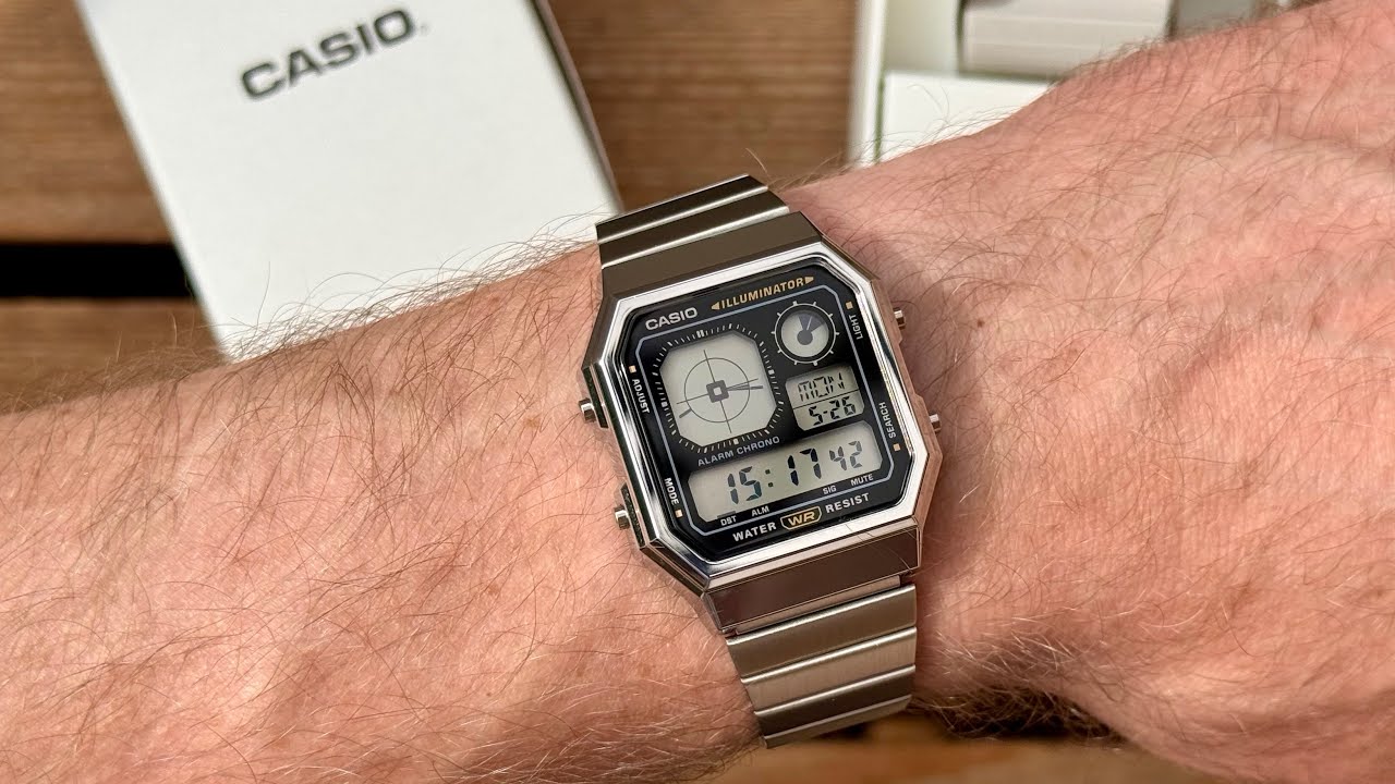 Casio Vintage - Edgy Collection - A130WE-1A - a cool Gadget Look Watch - YouTube