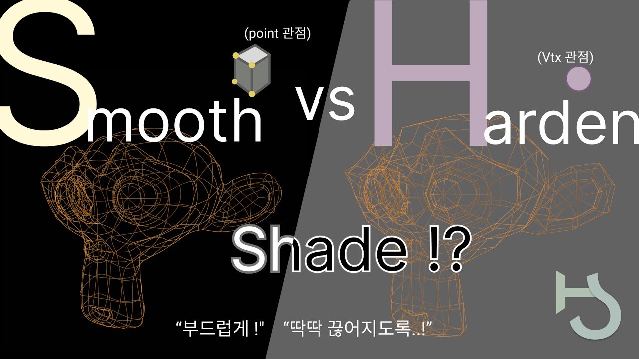 Smooth, Harden의 차이, Shade란? ( Maya, Blender, Houdini, 3D Max에서 알아보자 ...