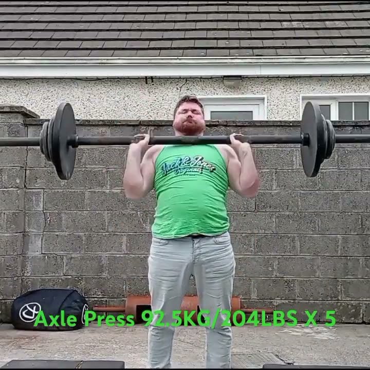 Axle Press 92.5KG/203LBS X 5 Reps - YouTube