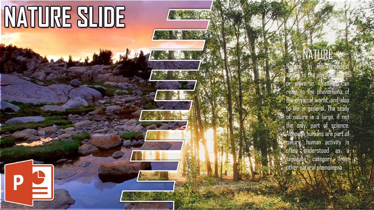 Easy way to design PowerPoint Nature Title slide - YouTube